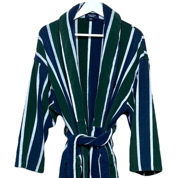 Nautica | Other | Vintage 9s Nautica Green White And Blue Stripe Bath ...